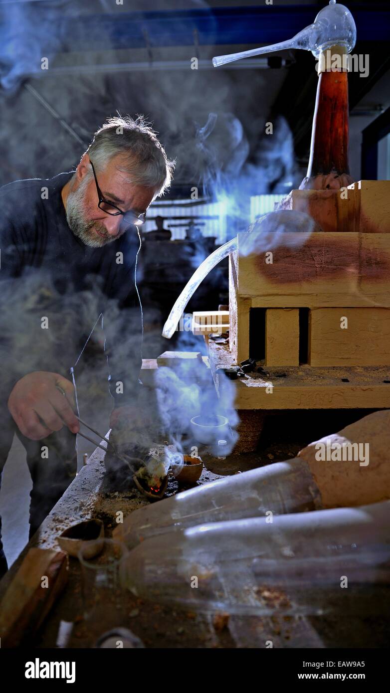 Archaeo-Chemist Christian-Heinrich Wunderlich experiments in a ...