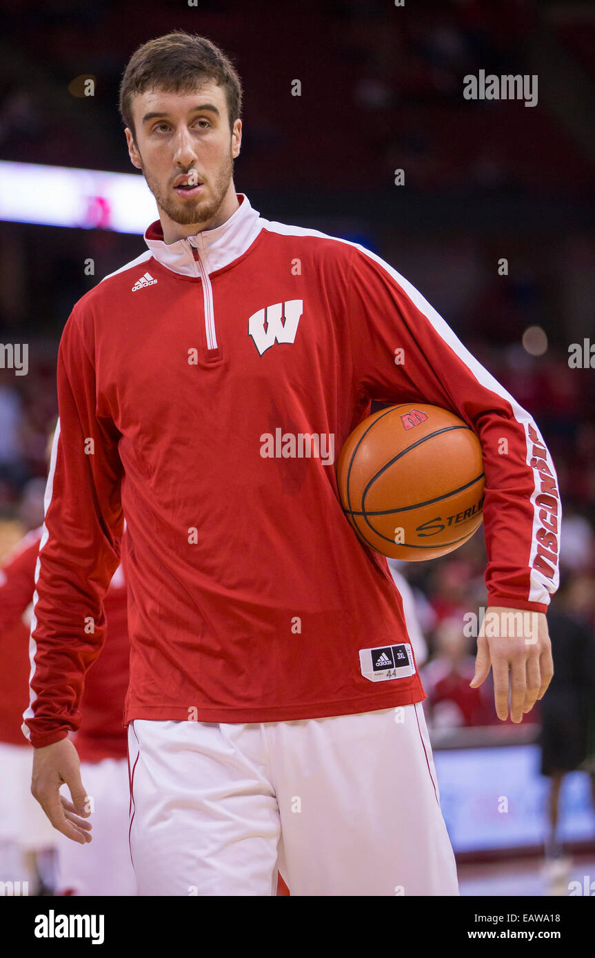 November 19, 2014: Wisconsin Badgers forward Frank Kaminsky #44 before ...