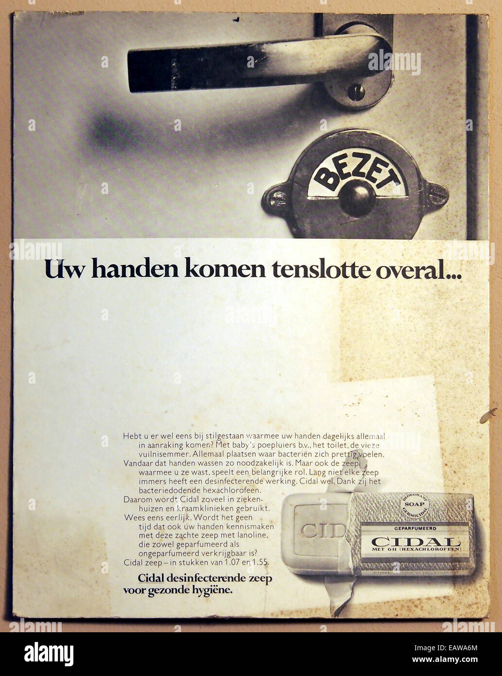 A Cidal cardboard advertisement board, a marketing tool used for ...