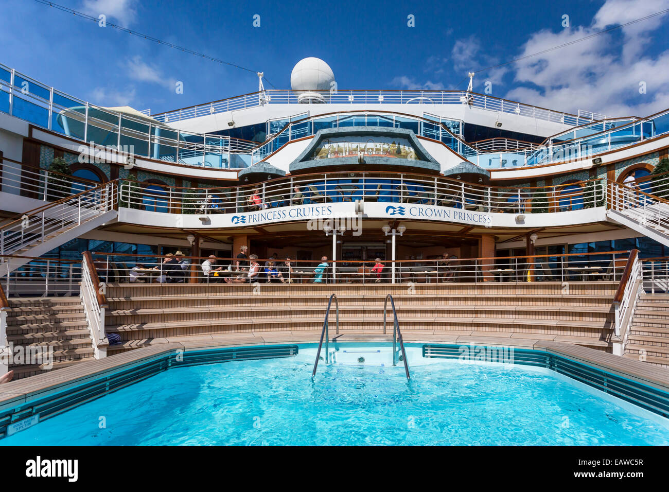 An outdoor deck on the cruise ship Crown Princess Stock Photo - Alamy