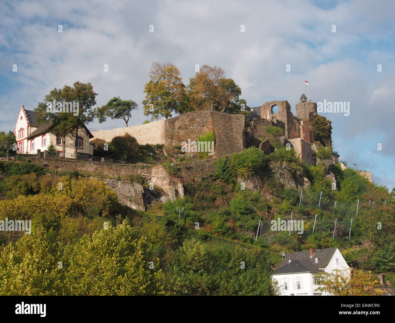This image shows the Saarburg Castle in Germany, a historic fortress ...