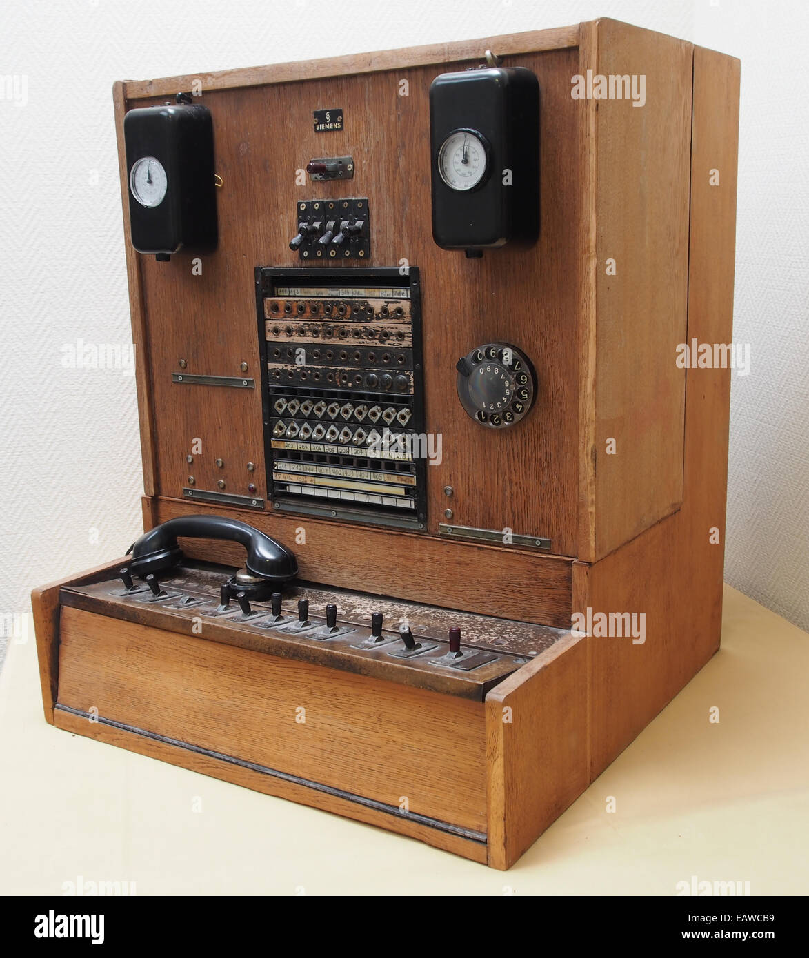 A Siemens telephone switch, an important telecommunications device used ...