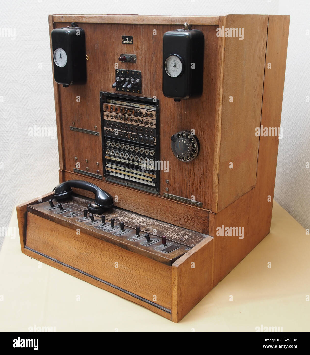 This Siemens telephone switch, displayed in a photo, represents an ...