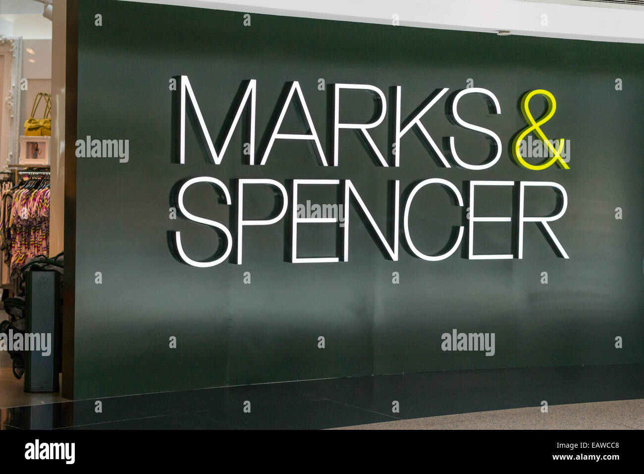 Marks & Spencer shop sign on Orchard Rd Singapore Stock Photo - Alamy