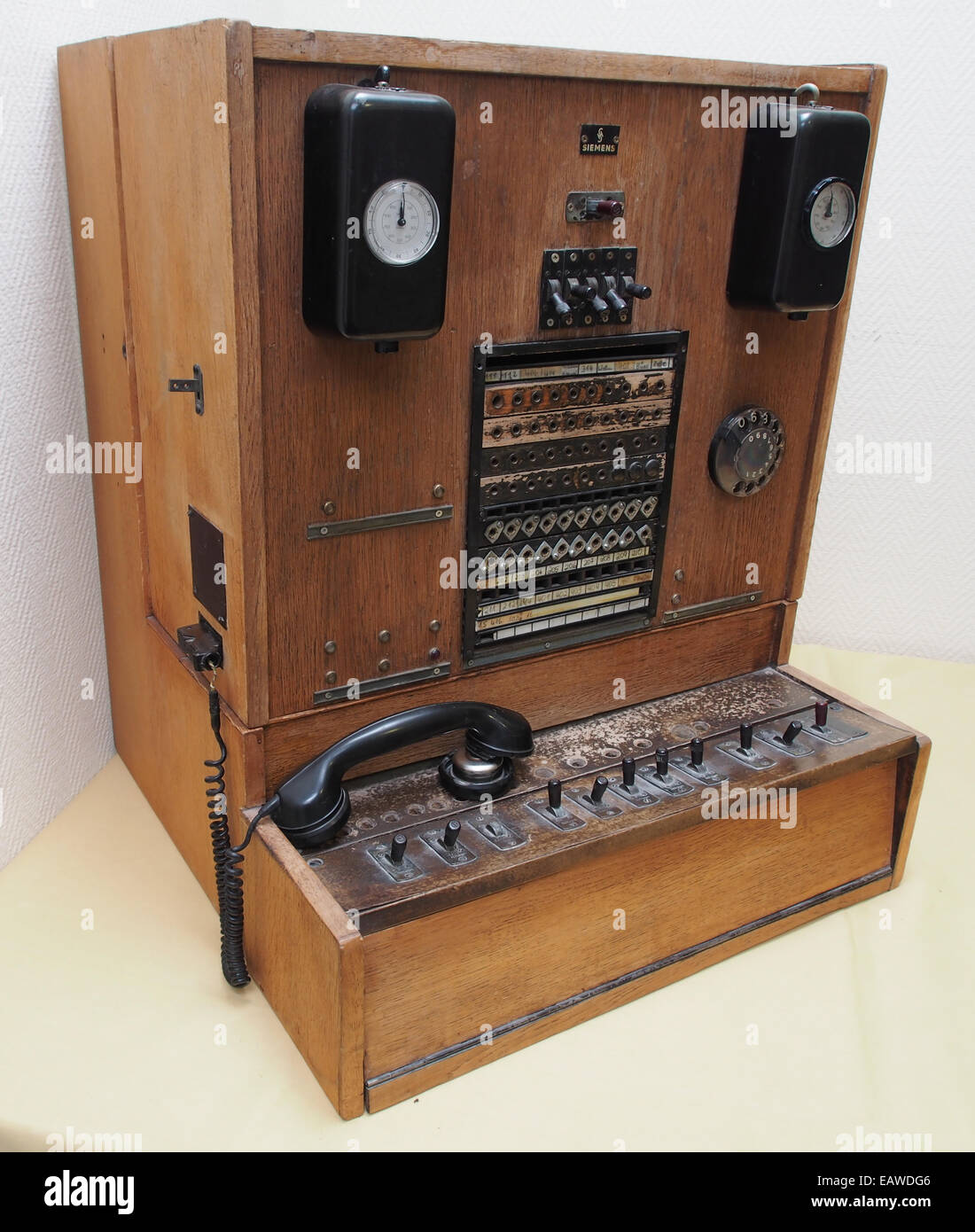 A Siemens telephone switch, an essential component in telecommunication ...
