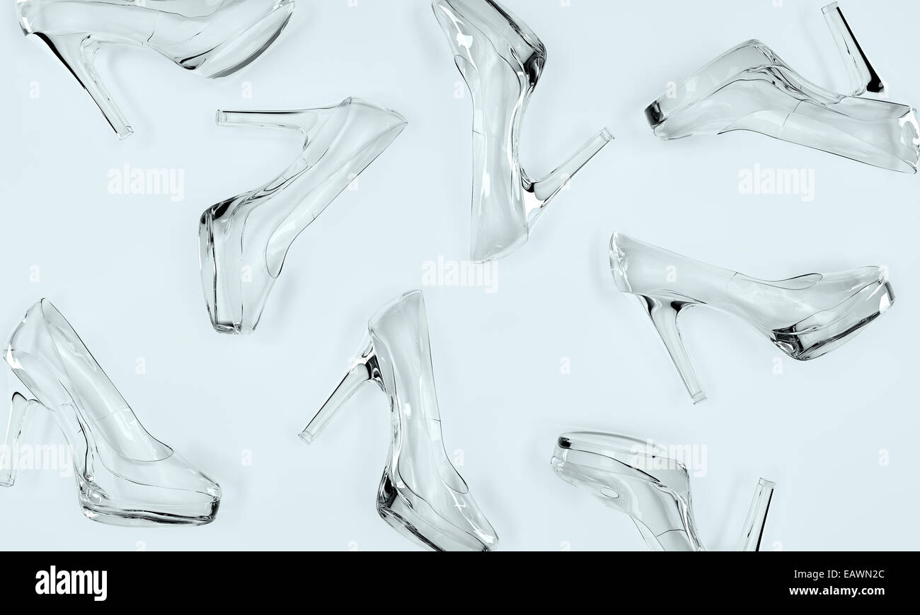 Shoes made of glass on the white background Stock Photo - Alamy