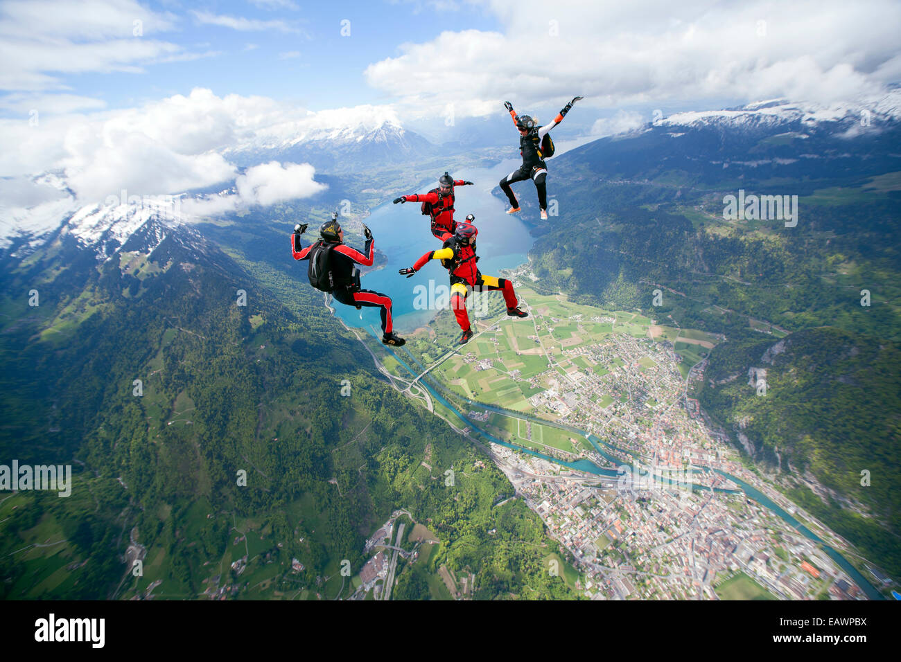 Skydivers flying in sky over hi-res stock photography and images - Alamy