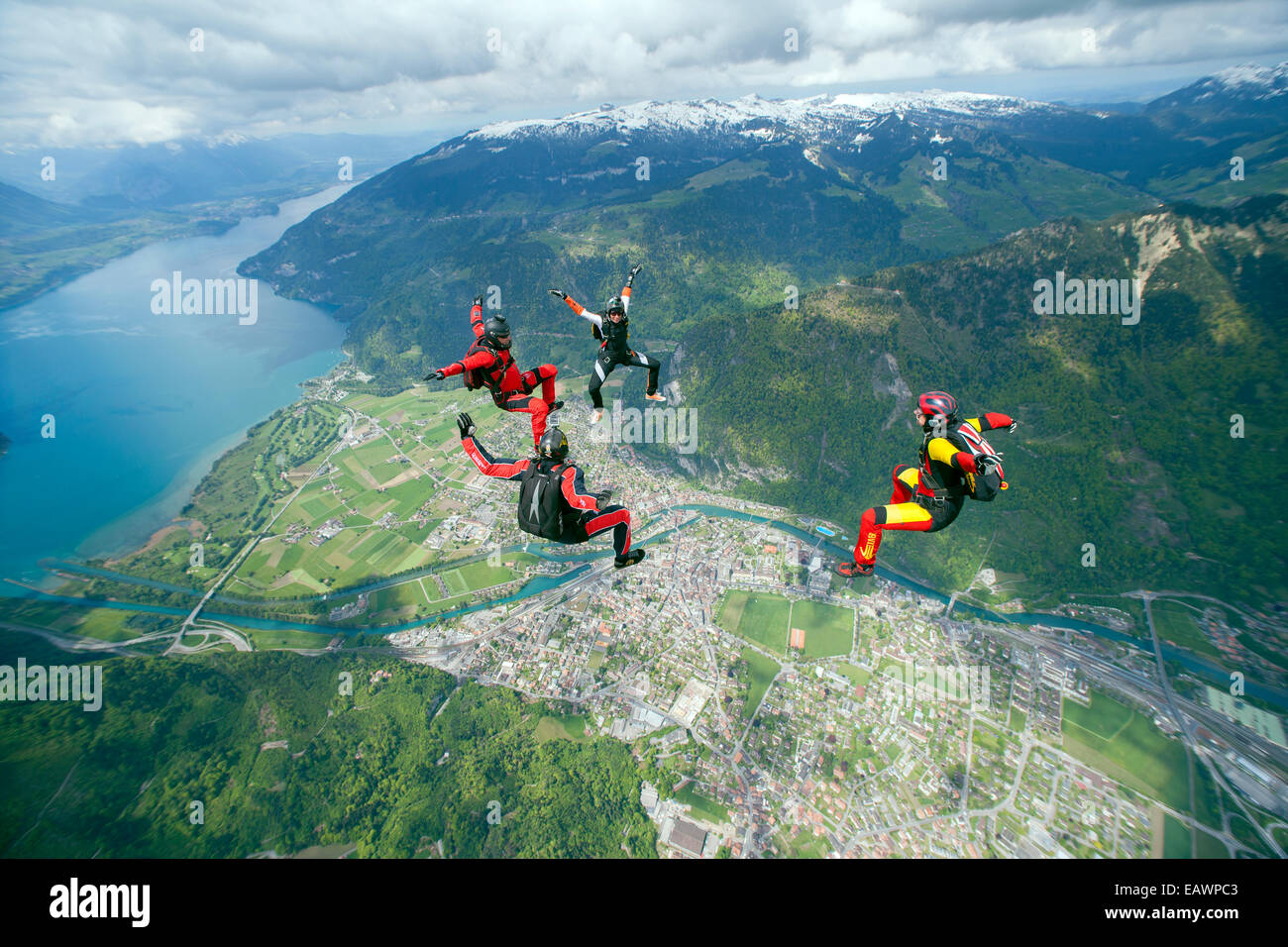 Skydivers flying in sky over hi-res stock photography and images - Alamy