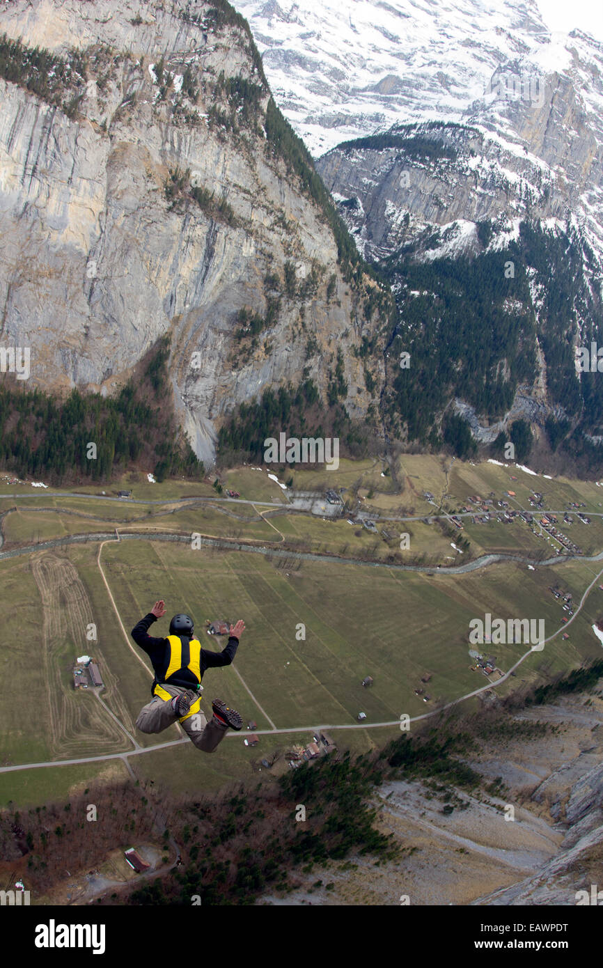 BASE jump from a cliff. The ultimate kick to do an object jump with a ...