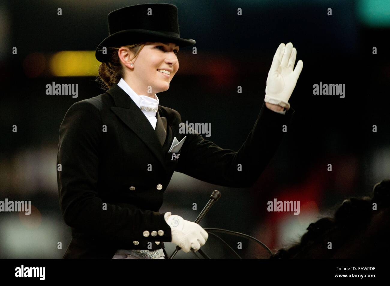 Stuttgart, Germany. 21st Nov, 2014. German dressage rider Lisa Mueller ...
