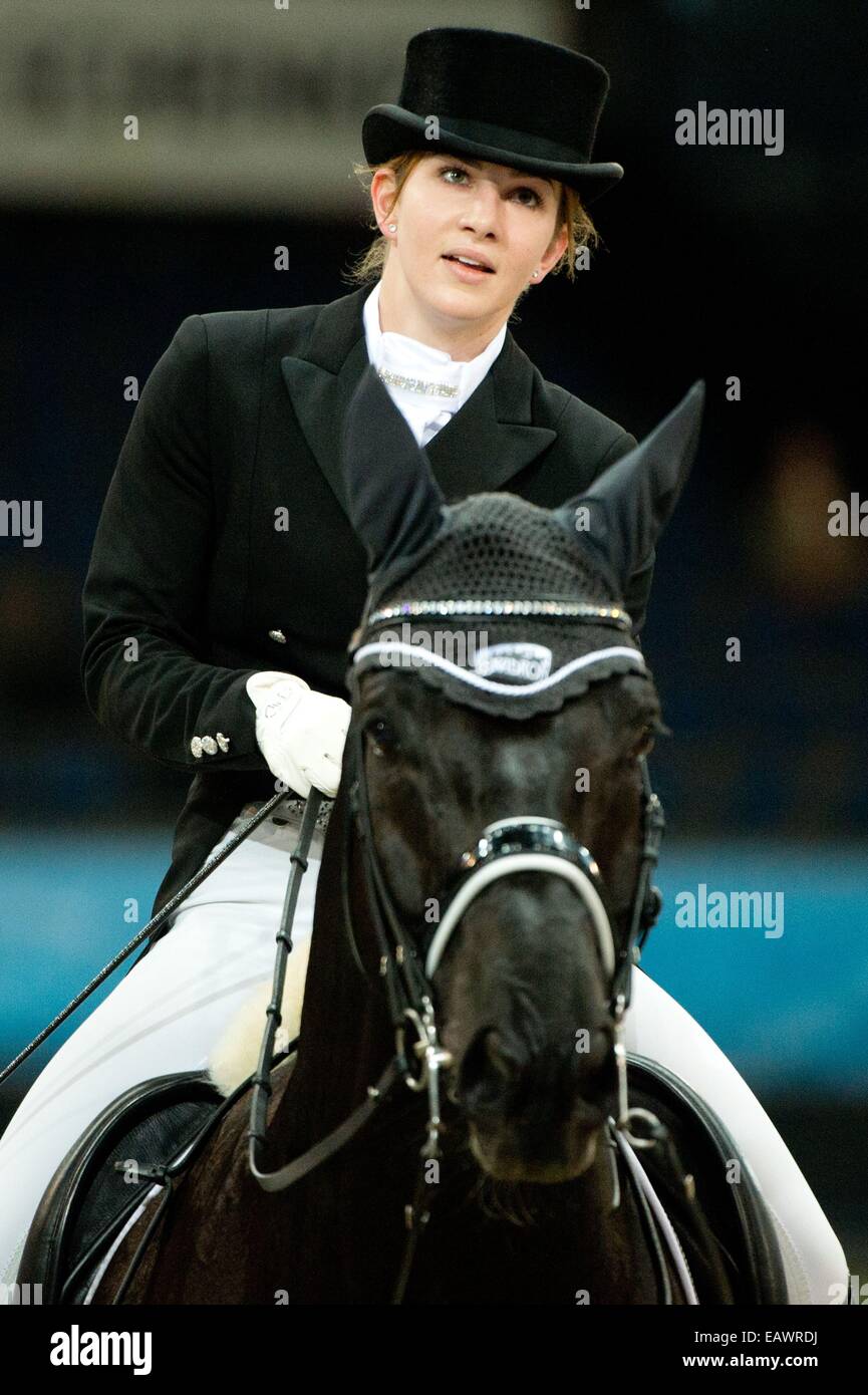 Stuttgart, Germany. 21st Nov, 2014. German dressage rider Lisa Mueller ...