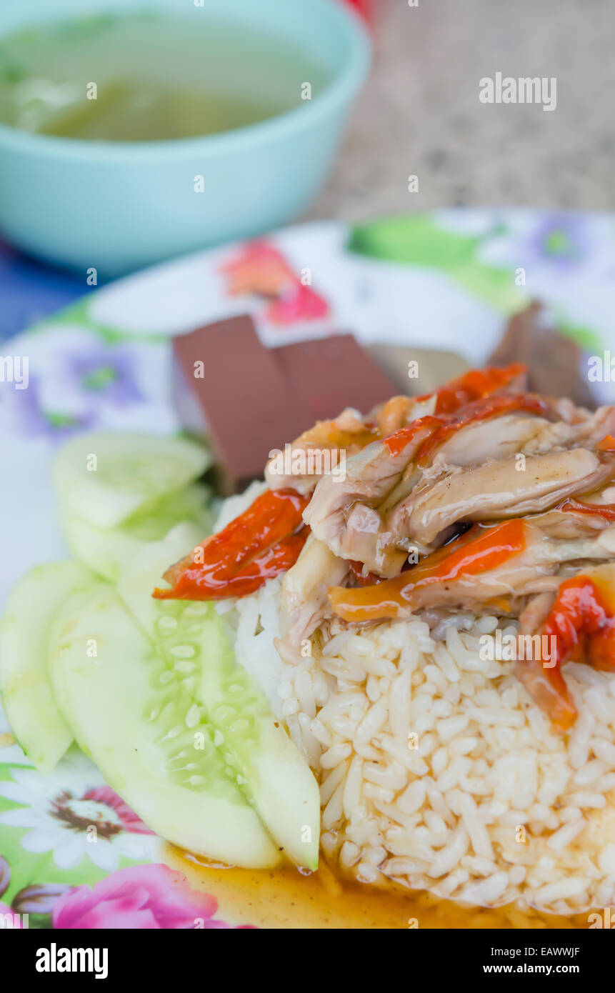 Roasted duck, Chinese style, served with steamed rice Stock Photo - Alamy
