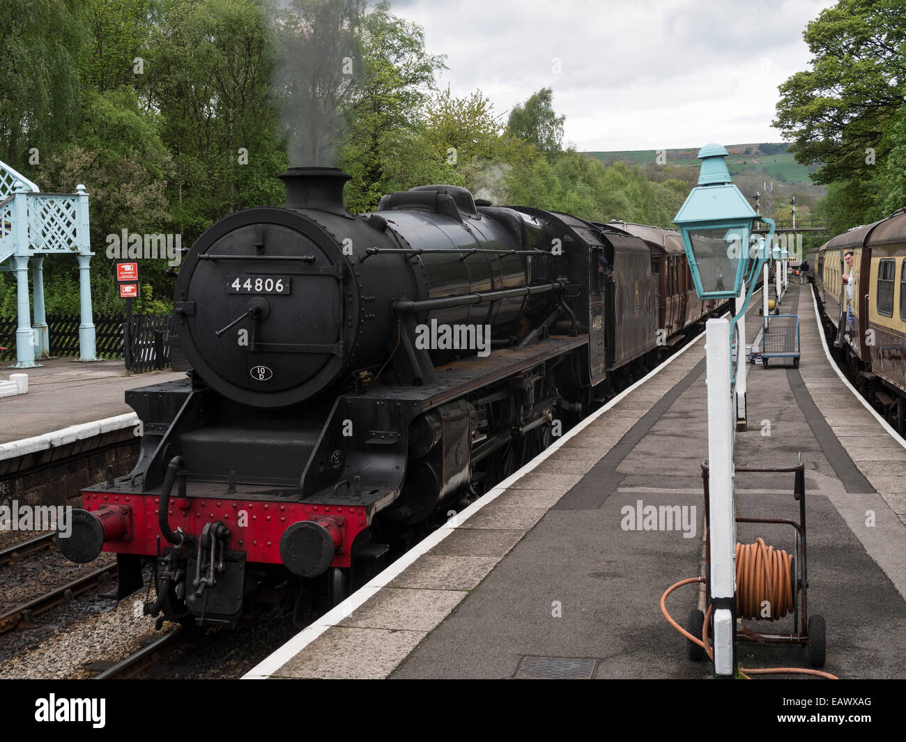 vintage steam locomotive Chiru, at Grosmont station on the North ...