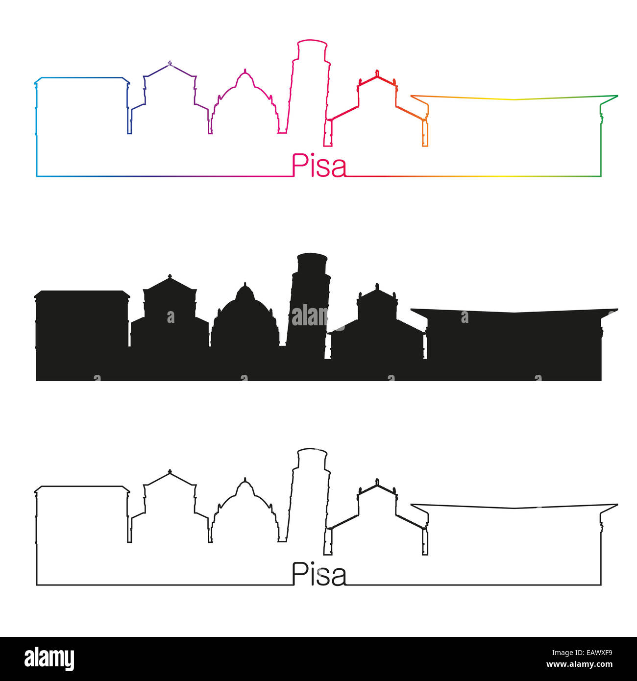 Pisa skyline linear Stock Photo - Alamy