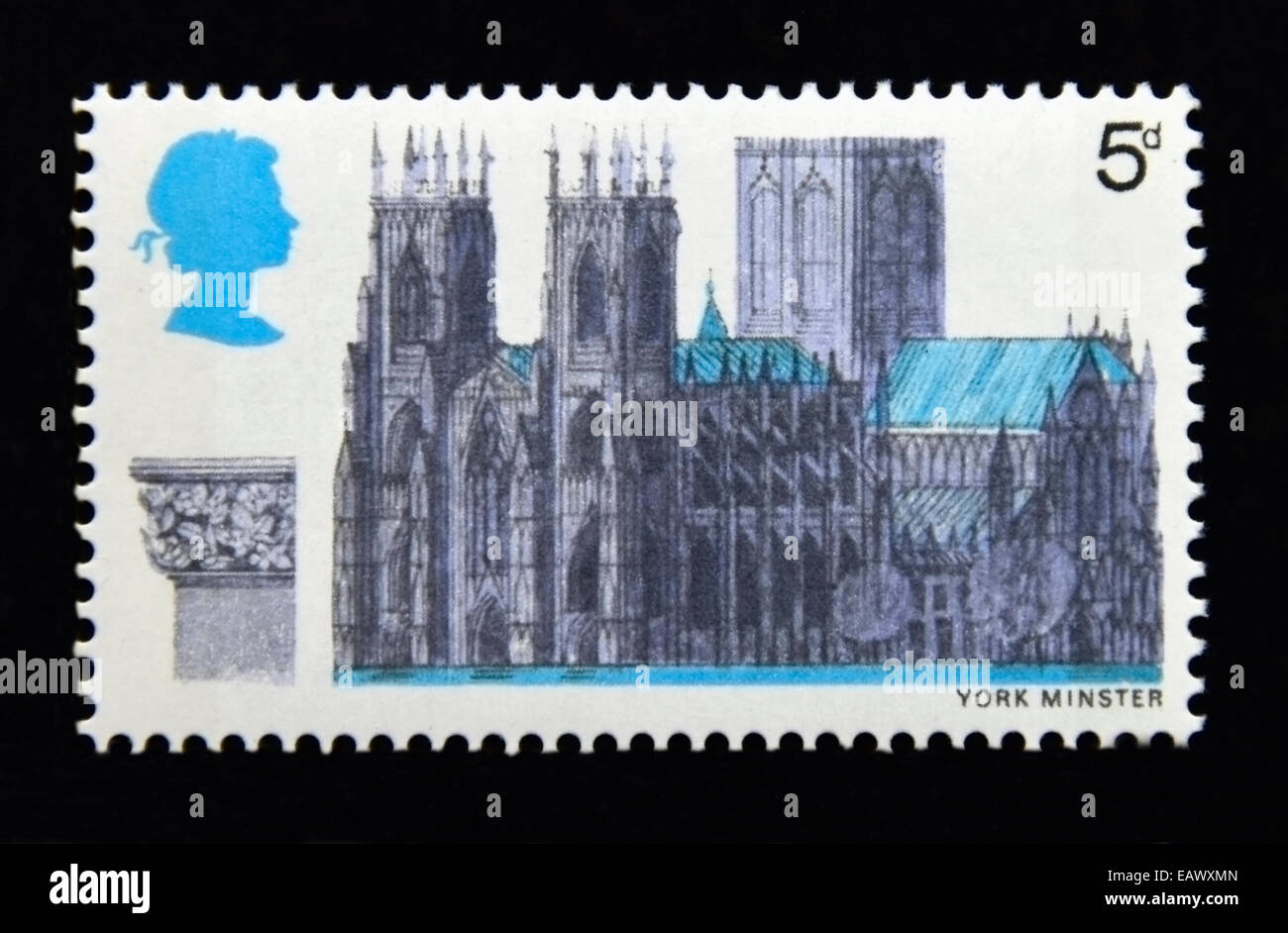Postage stamp. Great Britain. Queen Elizabeth II. British Architecture ...