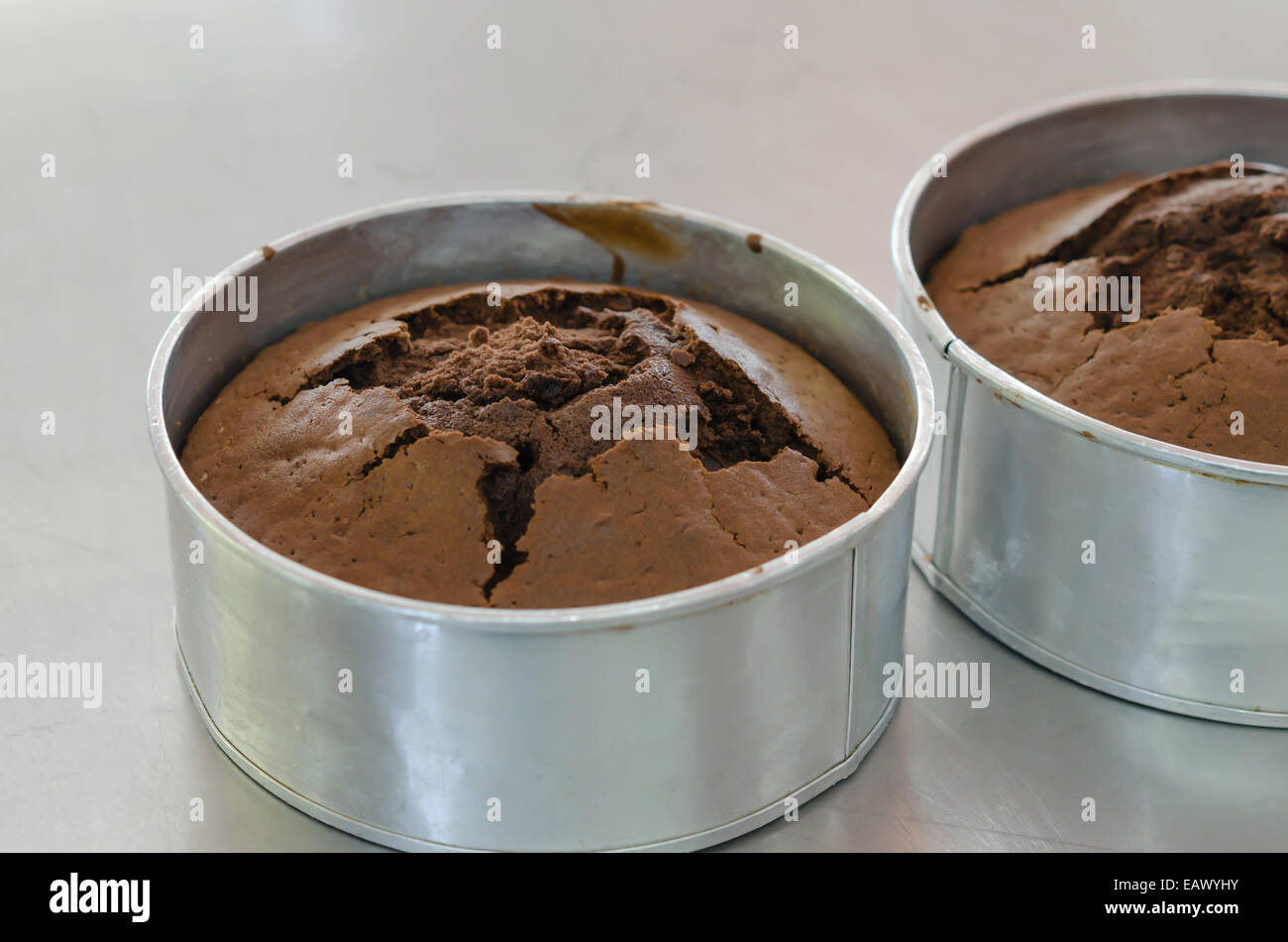 fresh chocolate cake in aluminum container Stock Photo - Alamy