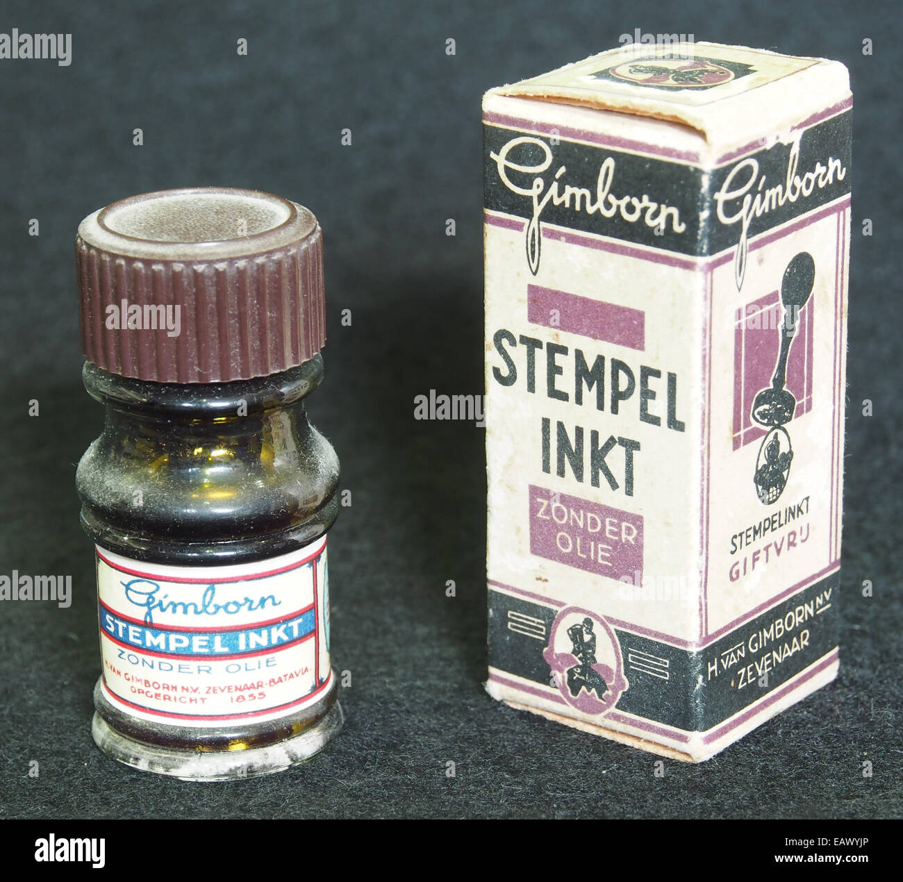Gimborn stamp ink, a vintage ink used for stamping and marking ...