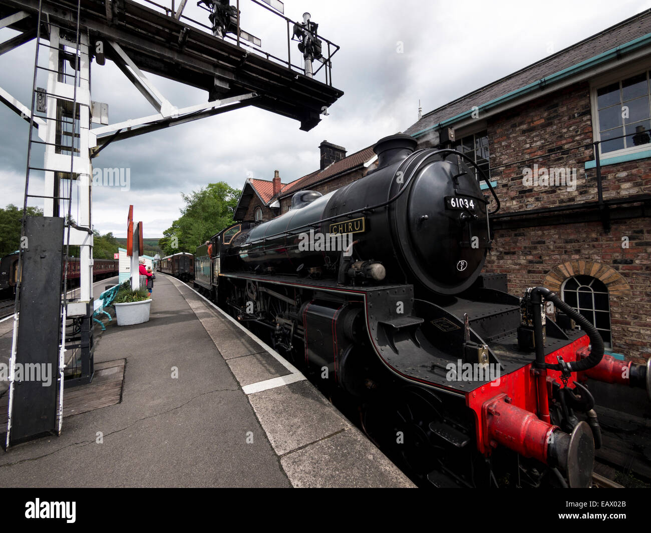 vintage steam locomotive Chiru, at Grosmont station on the North ...