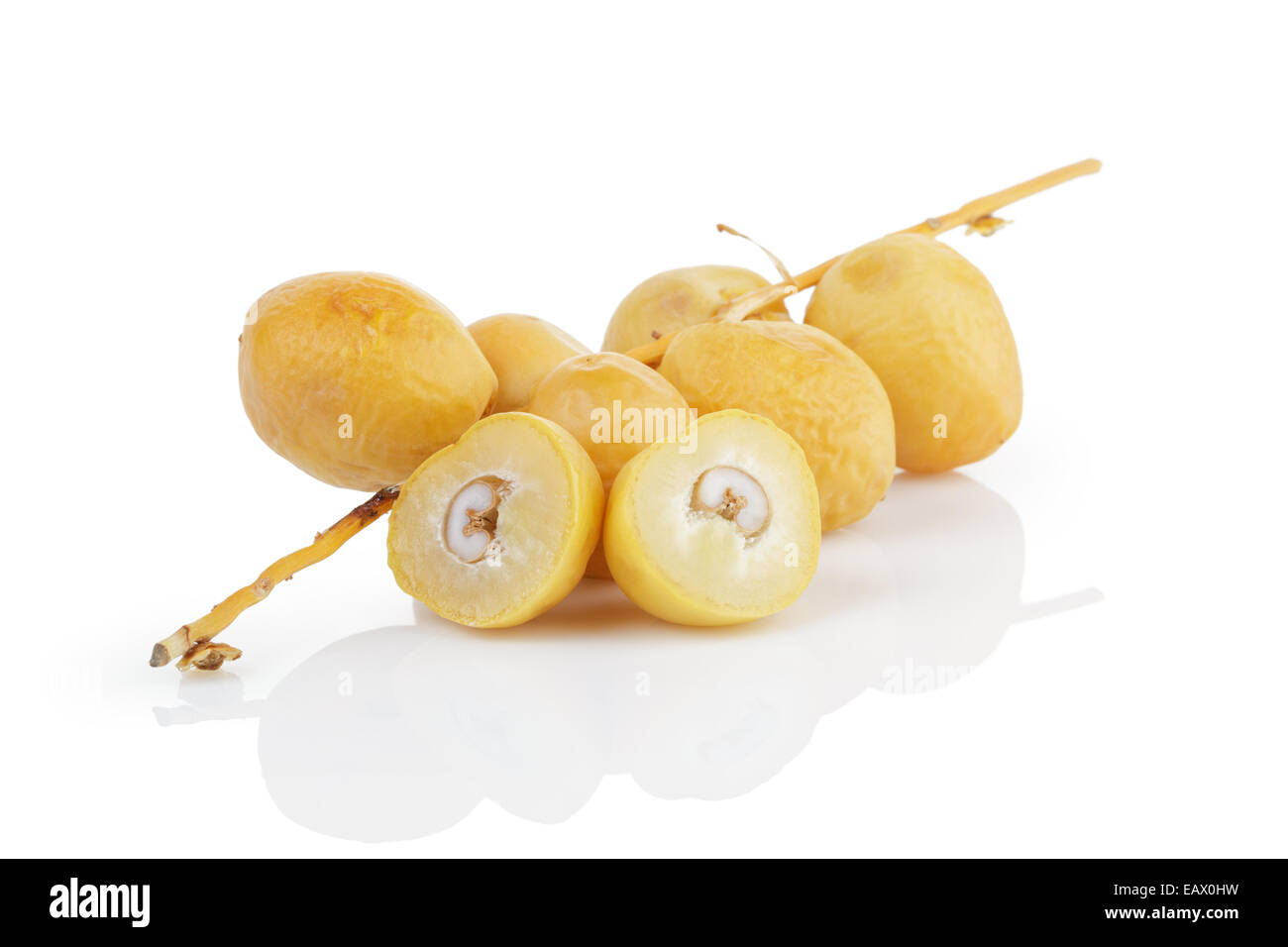 fresh raw dates with branch, isolated on white background Stock Photo ...
