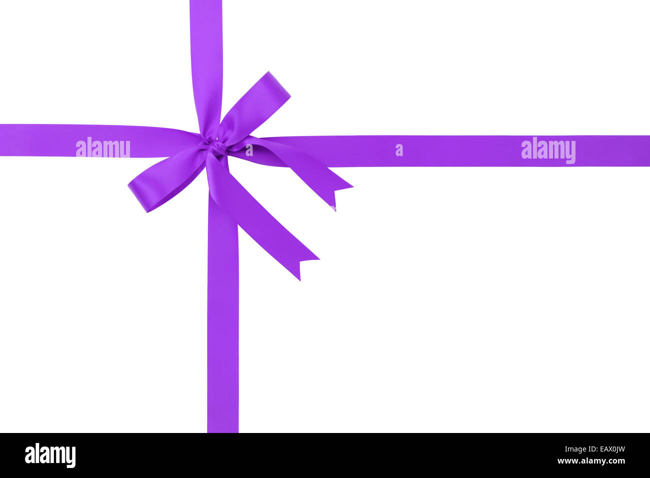Purple ribbon cross gift bow Cut Out Stock Images & Pictures - Alamy
