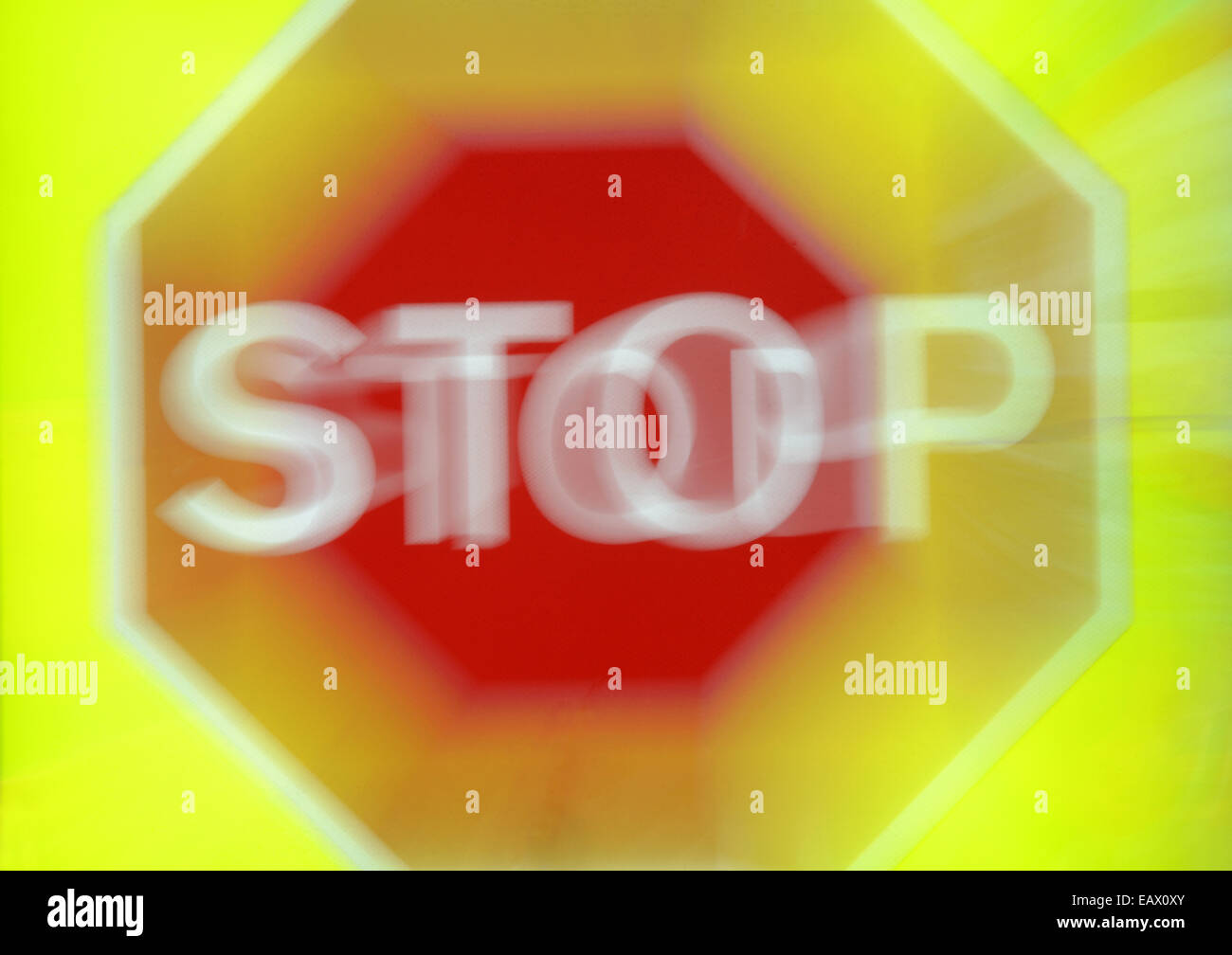 roadside stop sign warning sign at road junction Yorkshire UK Stock ...