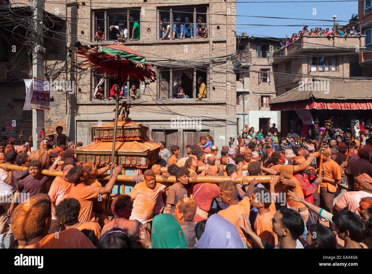 Scenes from the colorful Balkumari Jatra festival celebrating the ...
