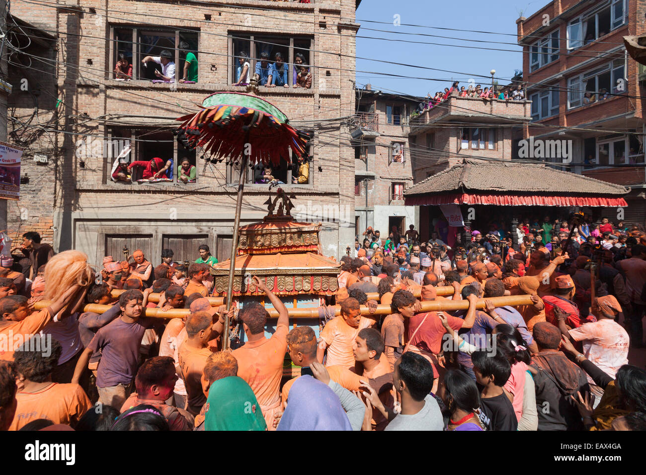 Scenes from the colorful Balkumari Jatra festival celebrating the ...