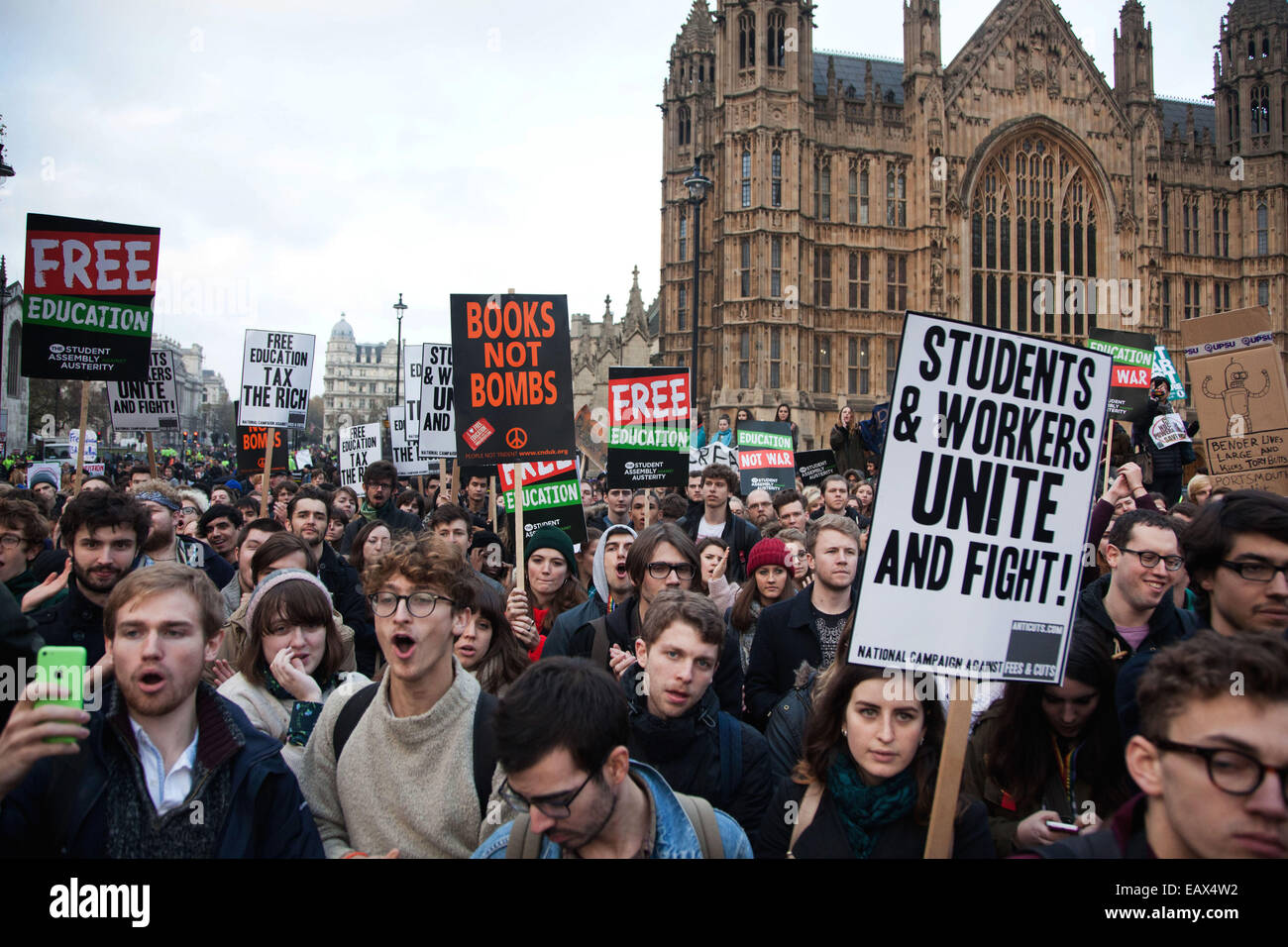 At the rally outside Parliament. Thousands are cheering the speaker ...