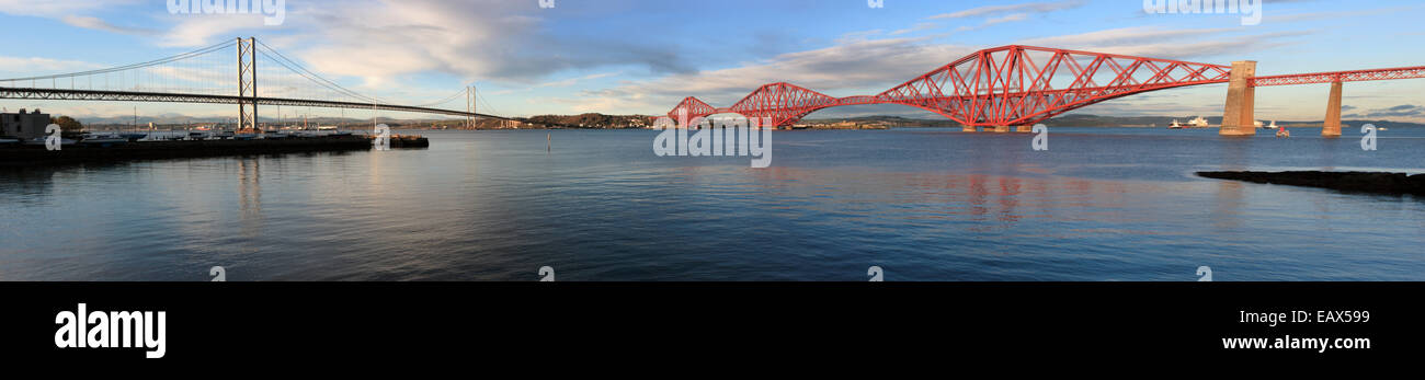 Panoramic image of the two bridges in Edinburgh Stock Photo - Alamy