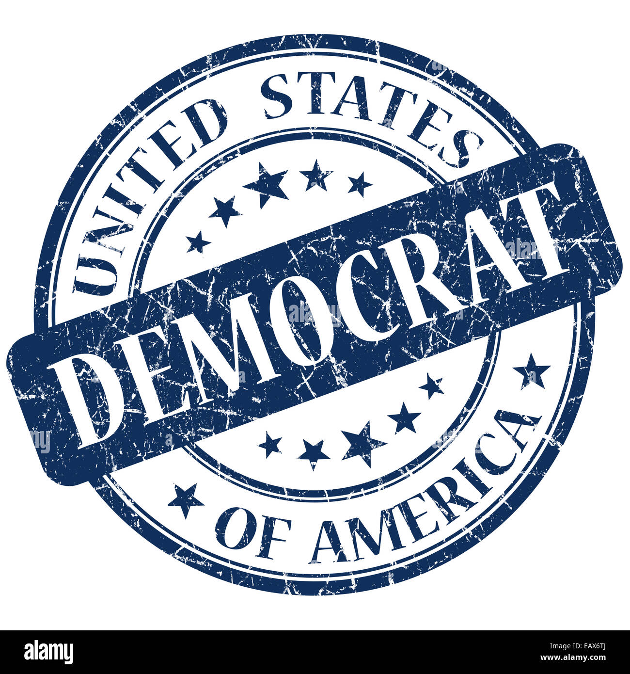 Democrat blue stamp Stock Photo - Alamy