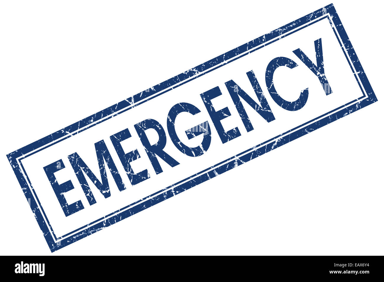 emergency blue square stamp isolated on white background Stock Photo ...