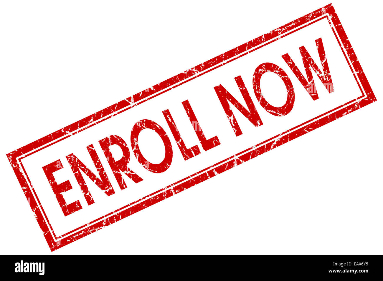 enroll now red square stamp isolated on white background Stock Photo ...