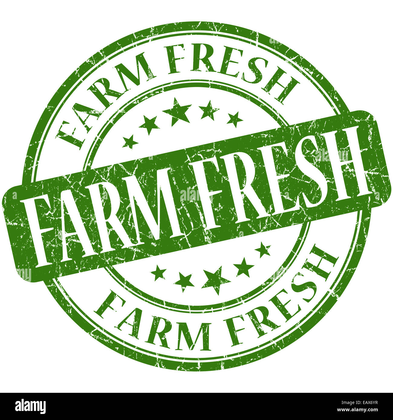 Farm fresh green round grungy vintage rubber stamp Stock Photo - Alamy