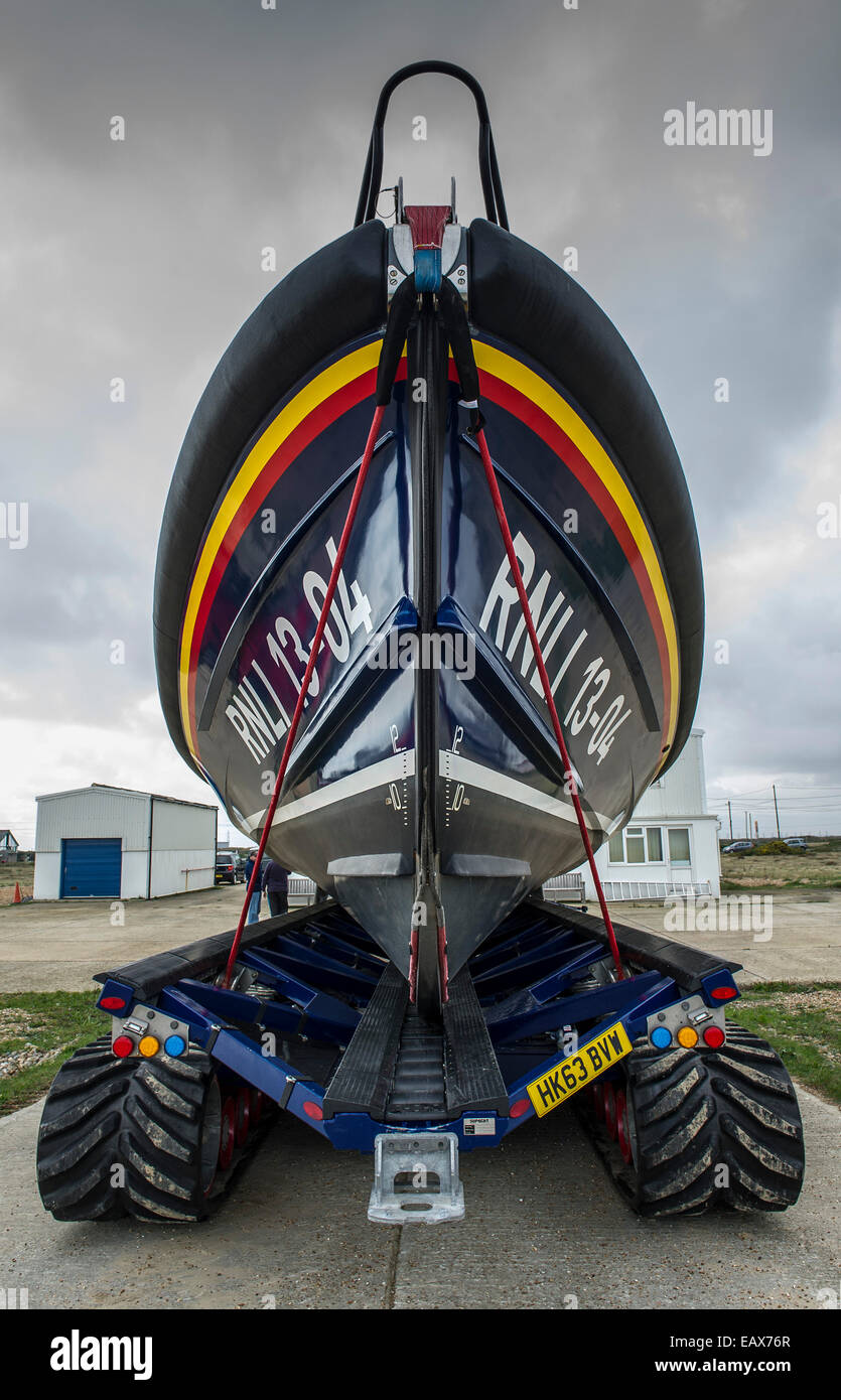 The relief Shannon class Lifeboat "Storm rider" on a trailer ready to ...