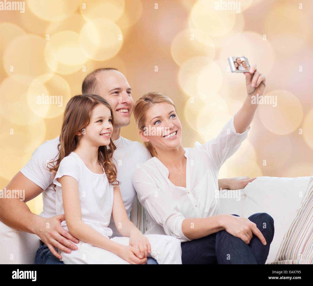 happy family with camera at home Stock Photo - Alamy