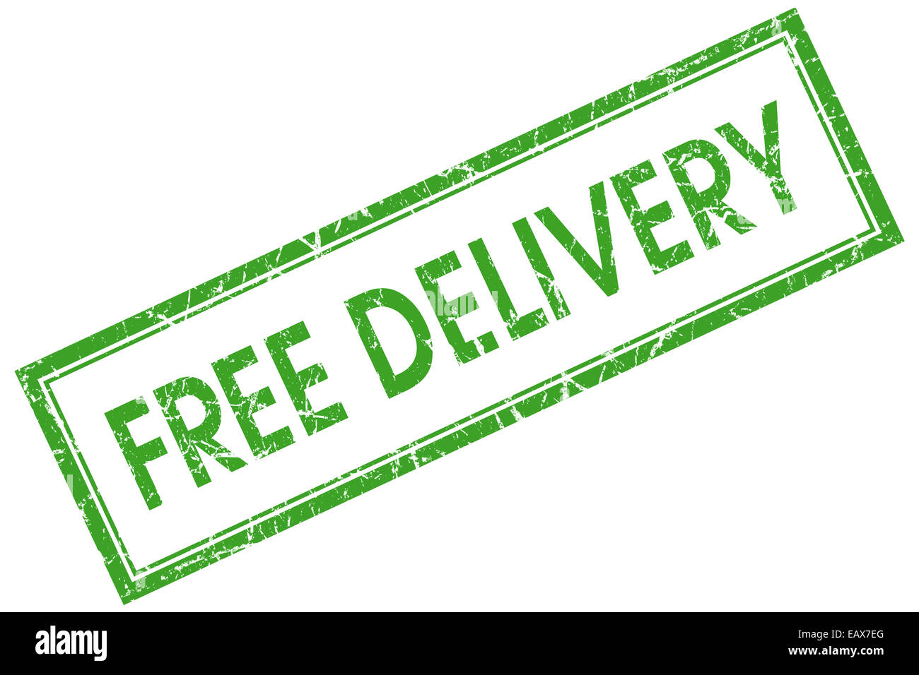 free delivery green square stamp Stock Photo - Alamy