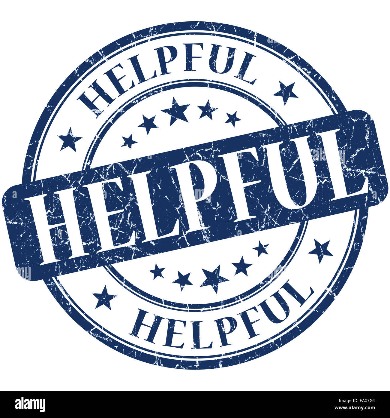 Helpful blue round grungy vintage rubber stamp Stock Photo - Alamy