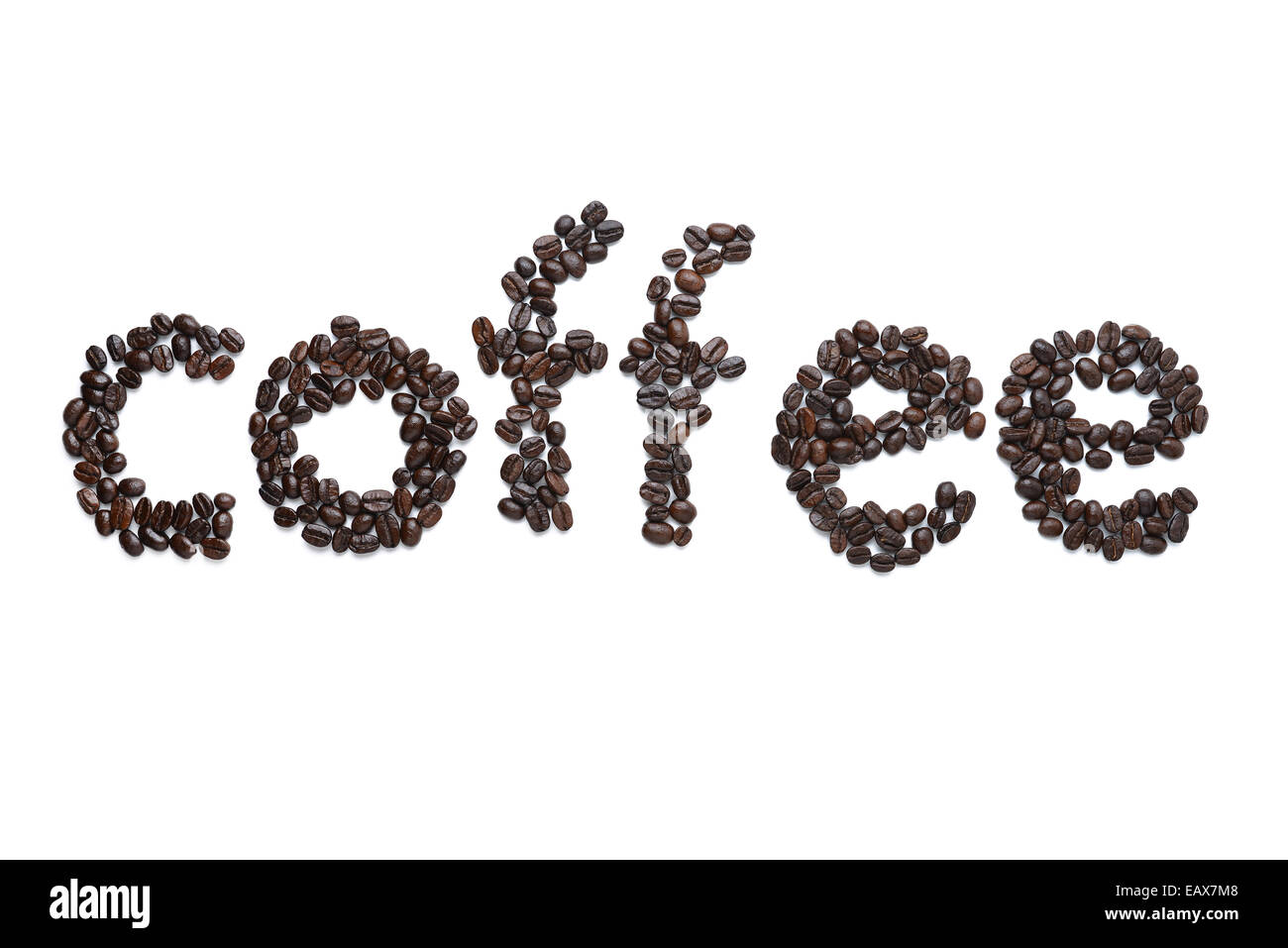 coffee word made of coffee beans Stock Photo - Alamy