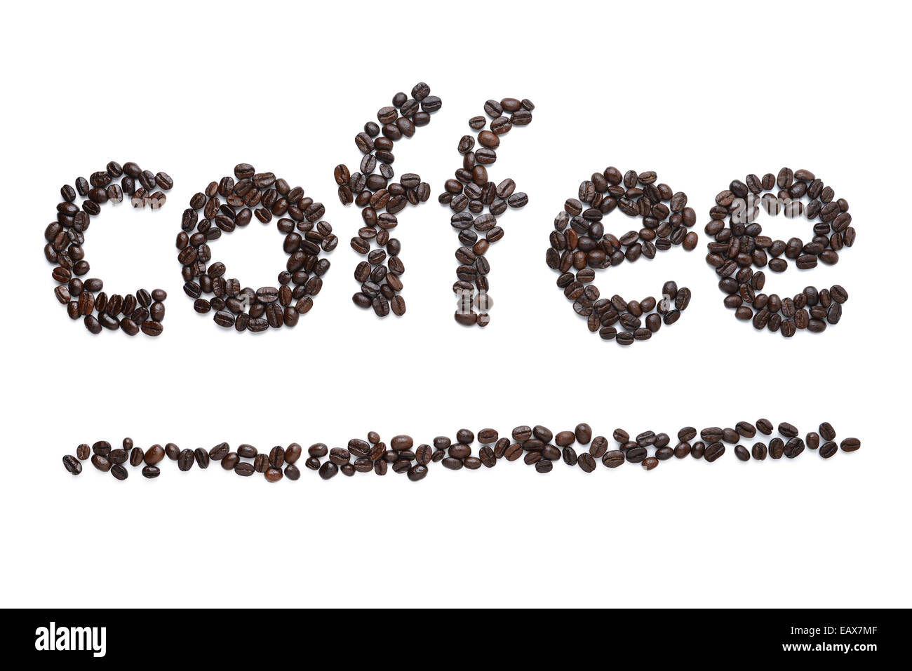 coffee word made of coffee beans Stock Photo - Alamy