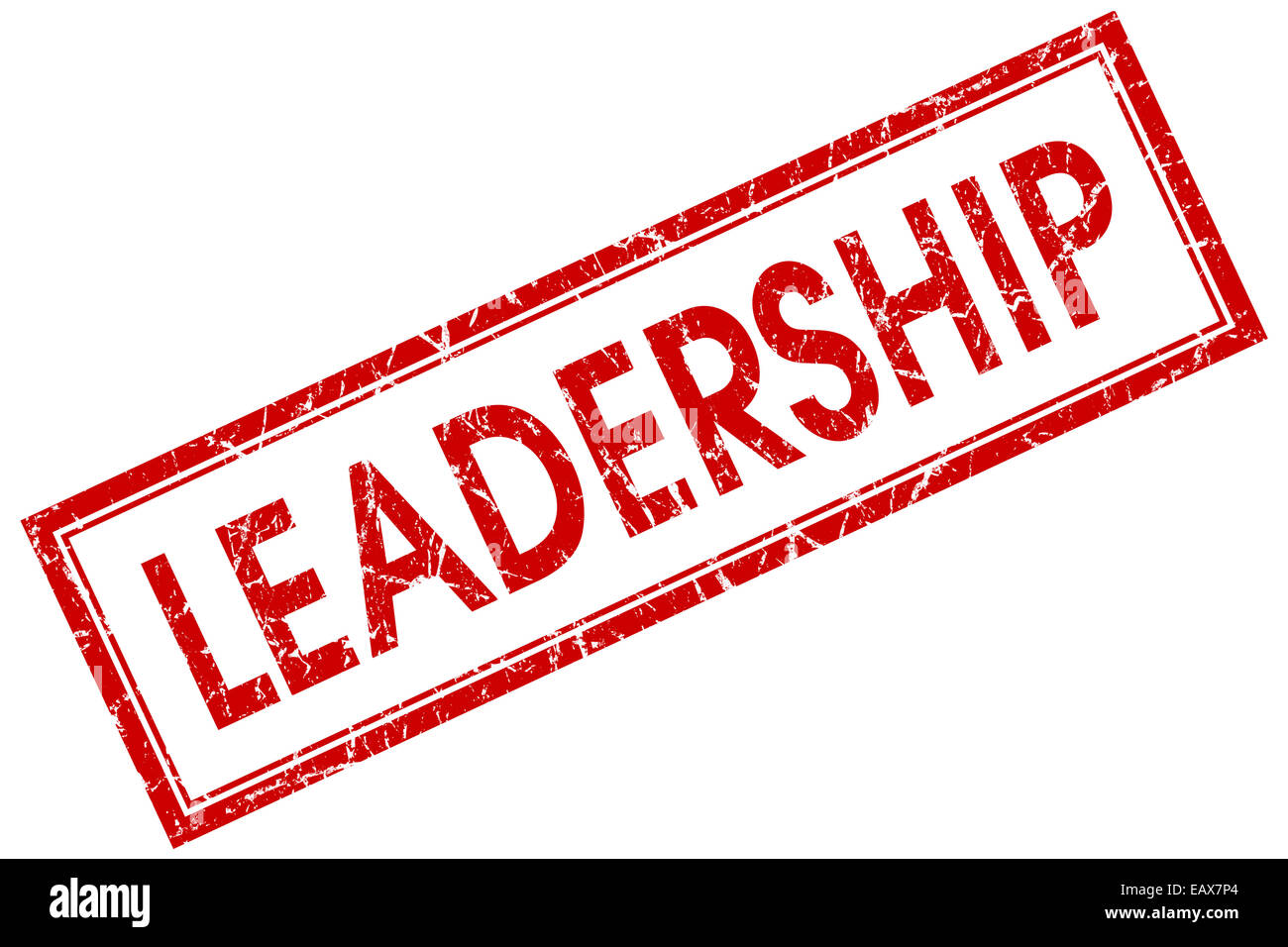 Leadership red square grungy stamp isolated on white background Stock ...