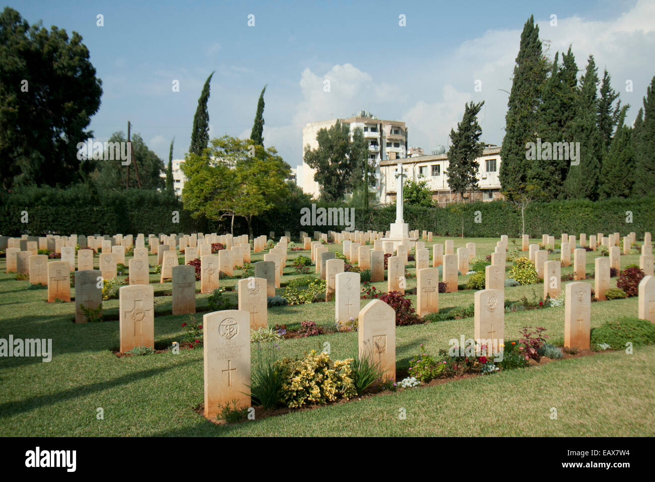 Beirut Lebanon. 21st November 2014. Gardeners clean and tidy the plot ...