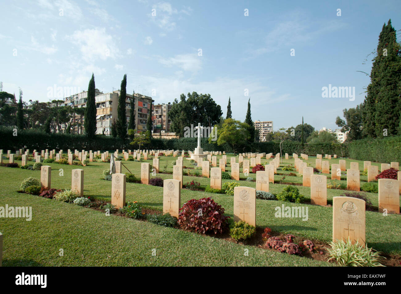 Beirut Lebanon. 21st November 2014. Gardeners clean and tidy the plot ...