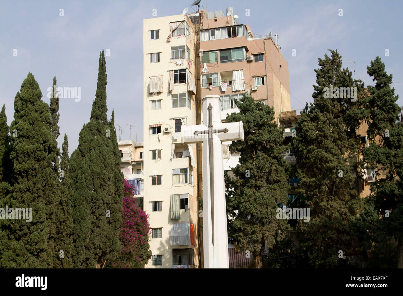 Beirut Lebanon. 21st November 2014. The Cross of Sacrifice at the ...