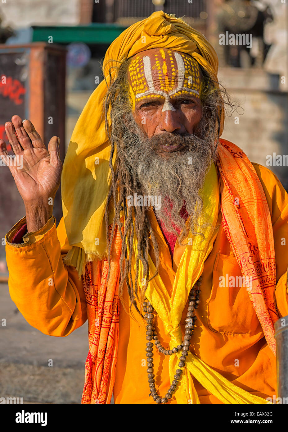 Religious Man at Durbar Square in Kathmandu, Nepal Stock Photo - Alamy