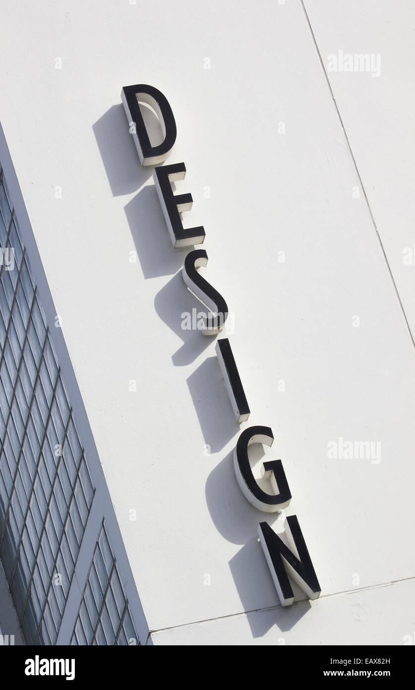 Word design and shadow on wall of the Design Museum London England ...