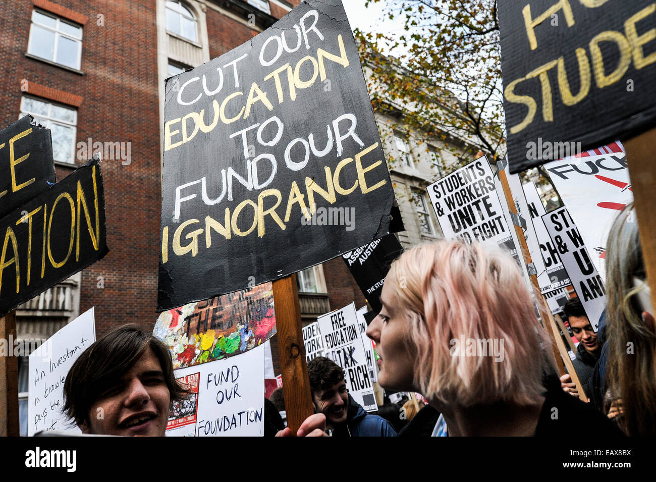 A student demonstration against education fees Stock Photo - Alamy