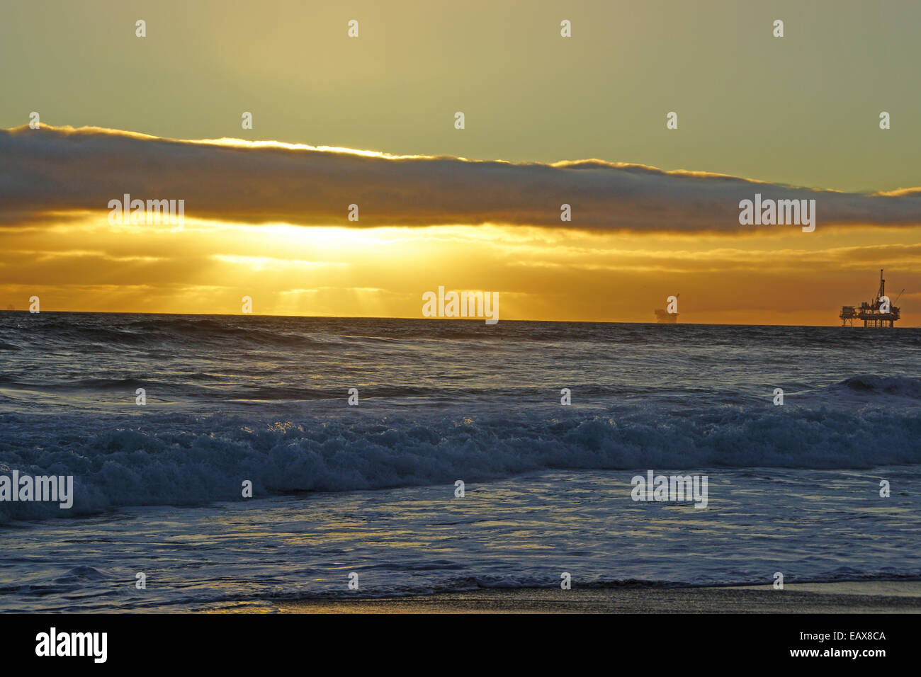 Huntington Beach Sunset Stock Photo - Alamy