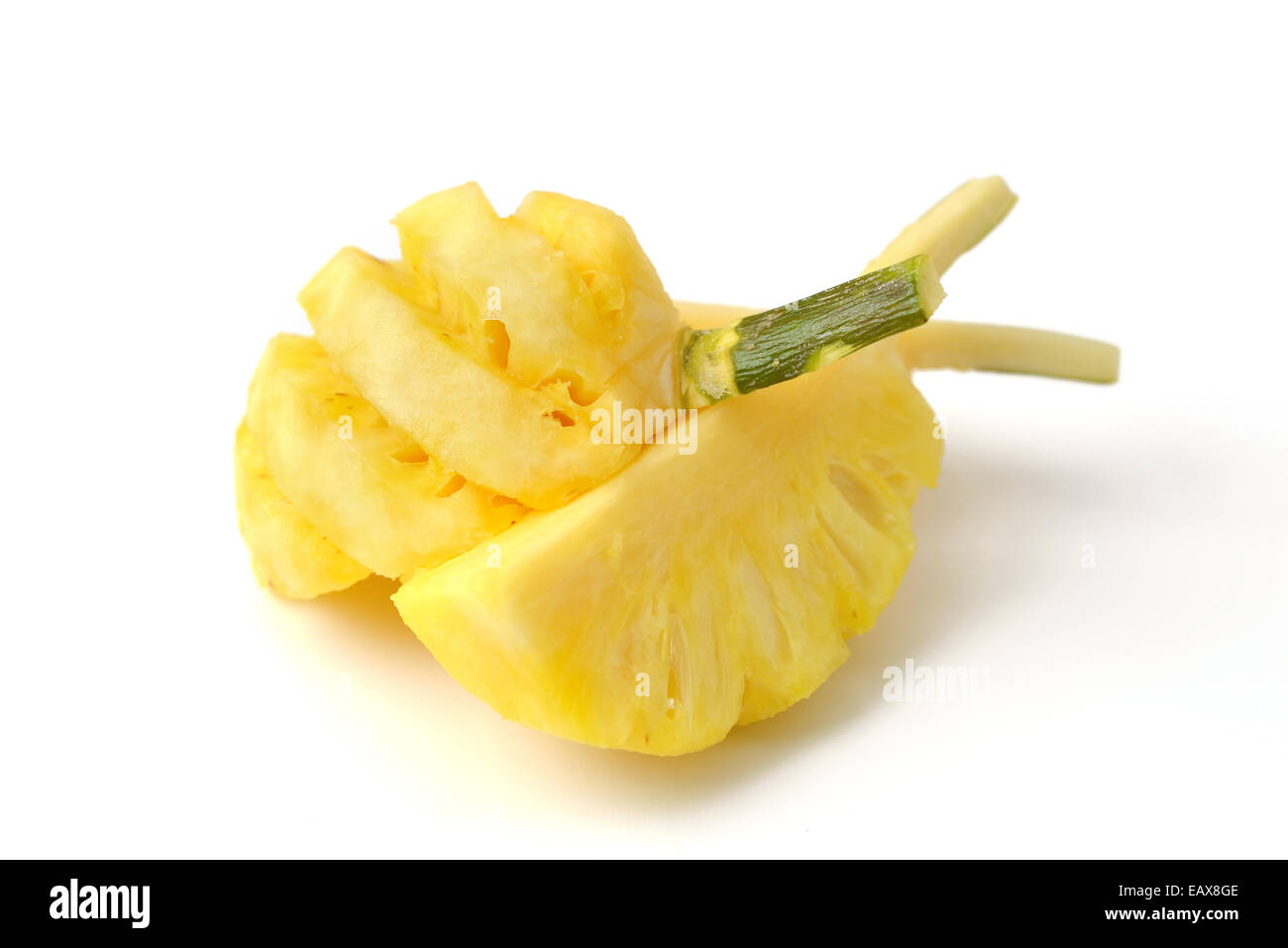 pineapple chunks isolated on white Stock Photo - Alamy