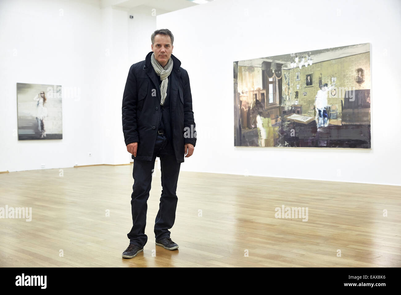 Koblenz, Germany. 21st Nov, 2014. Swiss artist Andy Denzler stands in ...