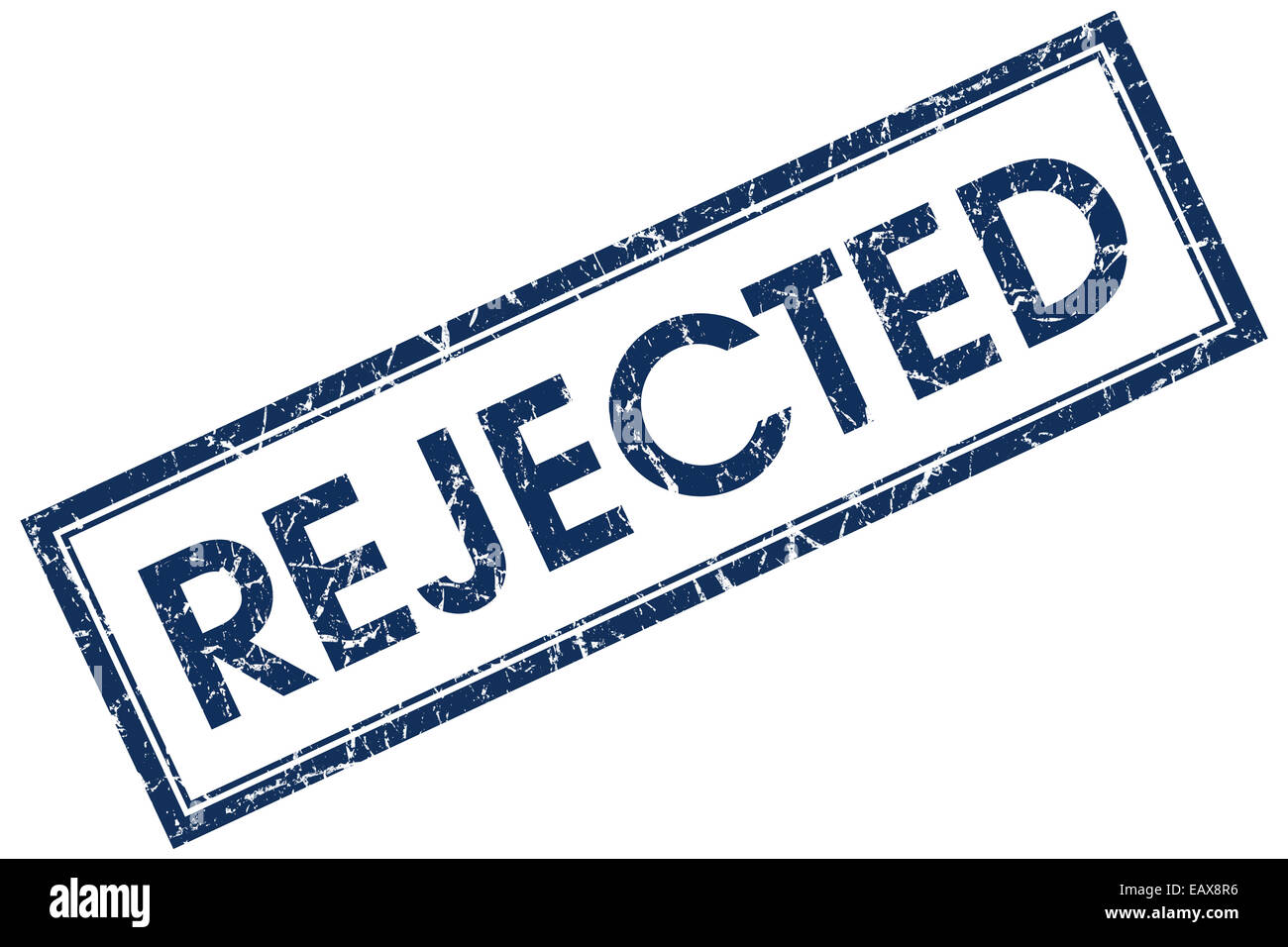 rejected blue square stamp Stock Photo - Alamy